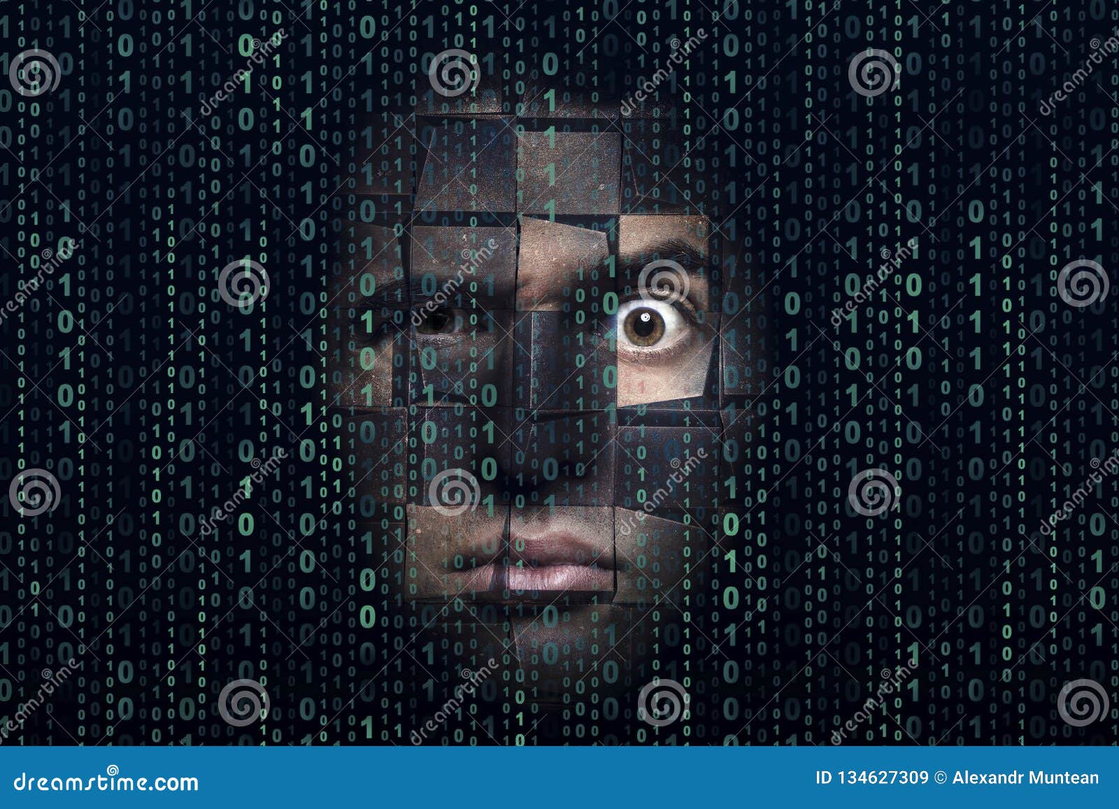 Hacker And Binary Code Stock Image Image Of Program 134627309