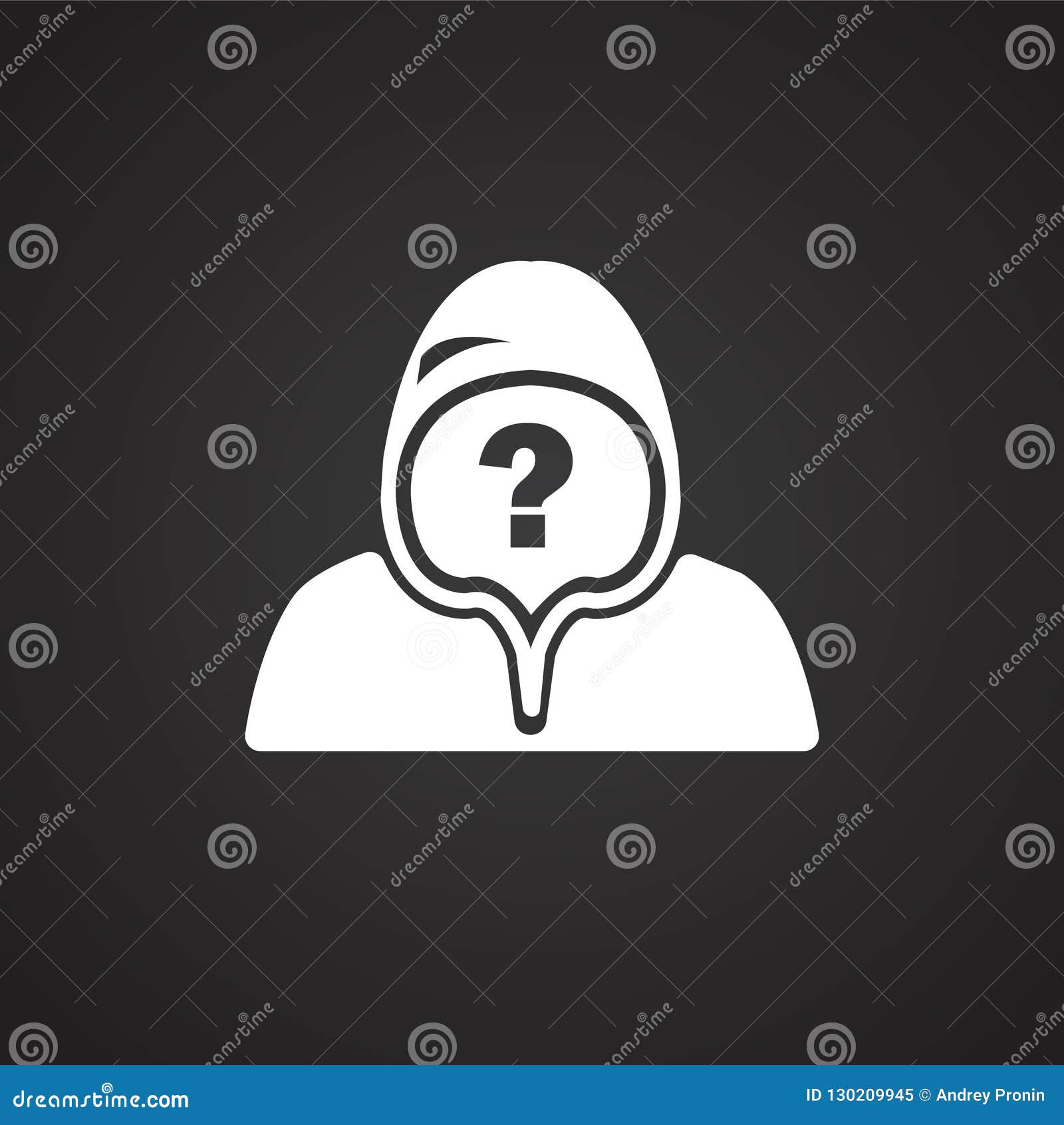 Hacker on black background stock vector. Illustration of element ...
