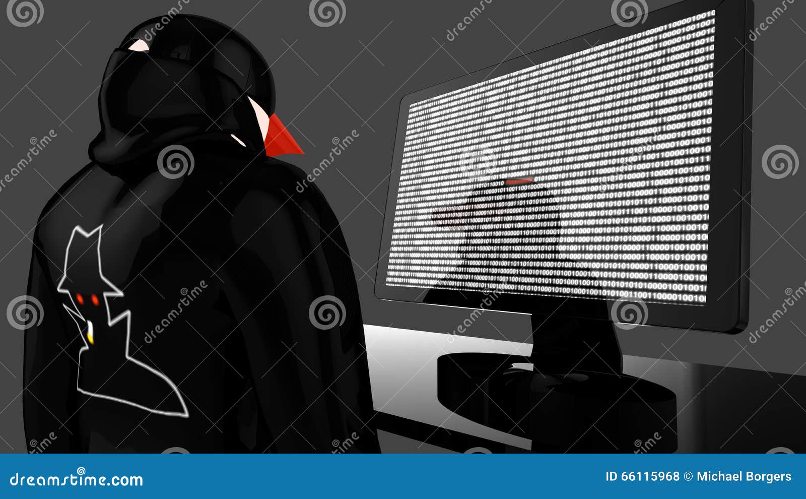 Hacker In Black Hoodie Touching Virtual Screen With Chart Bar Royalty ...