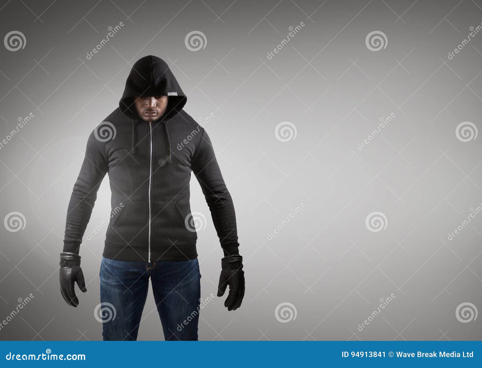 Hacker with Black Jacket in Front of Grey Background Editorial Photo ...