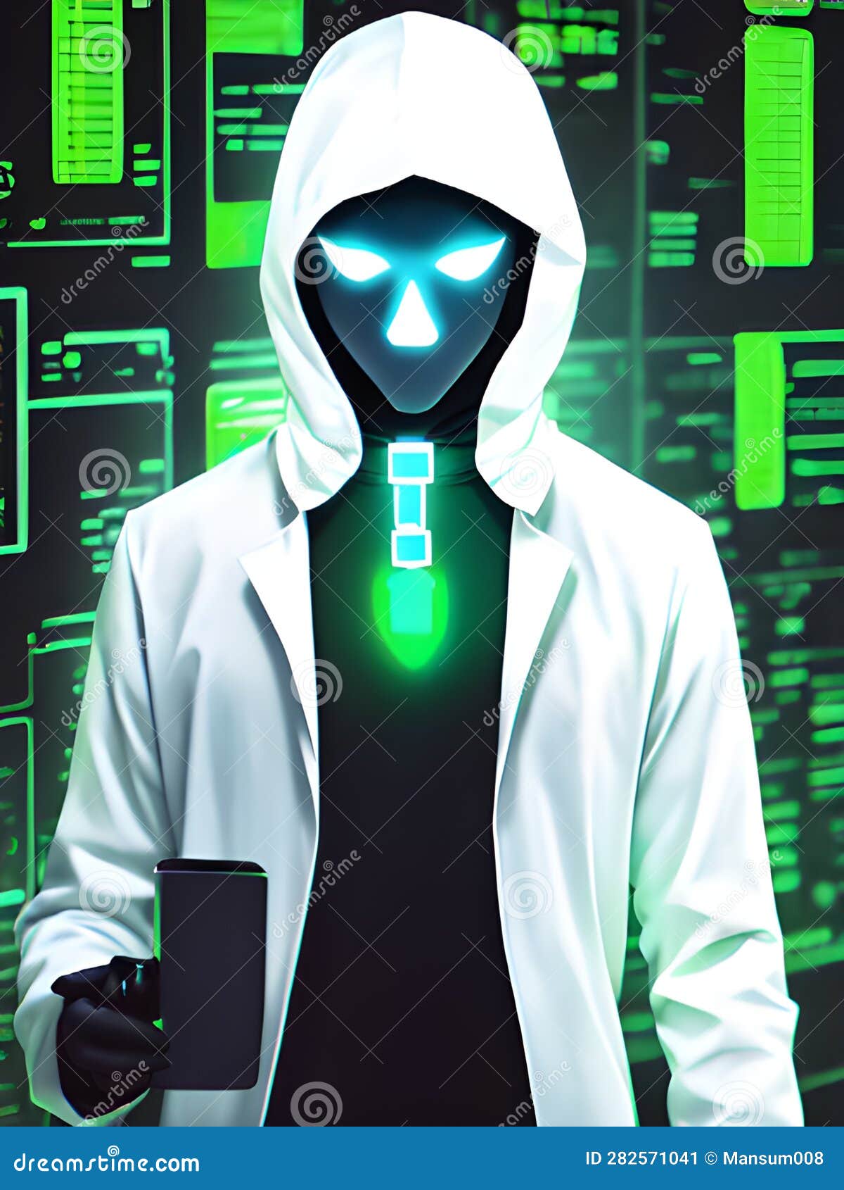 Hacker in a Black Suit and Mask, Hacker in Dark Room, AI Generated ...