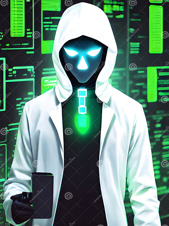 Hacker in a Black Suit and Mask, Hacker in Dark Room, AI Generated ...