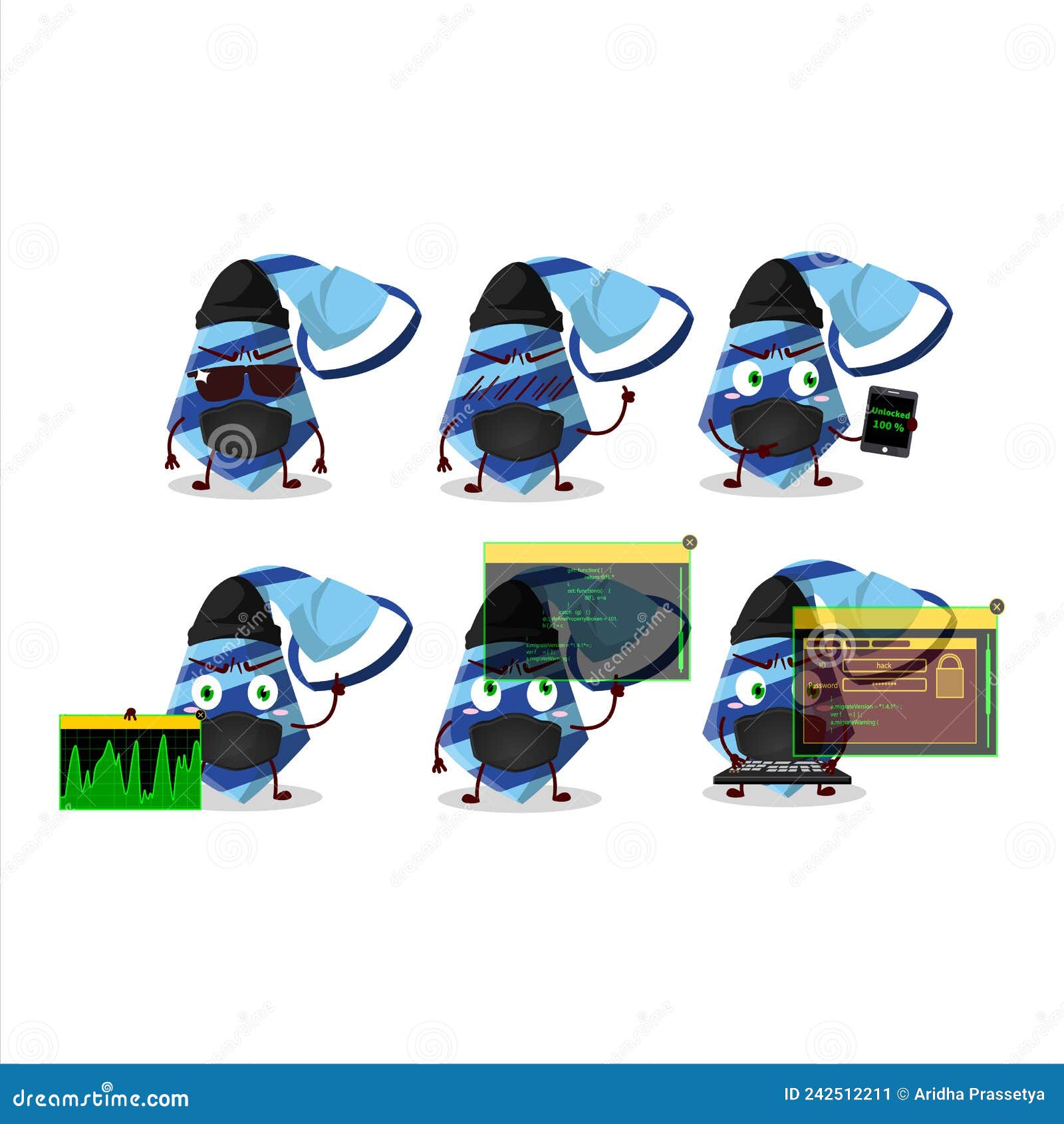 Hacker In A Blue Hoody Standing In Front Of A Code Background. Neural ...