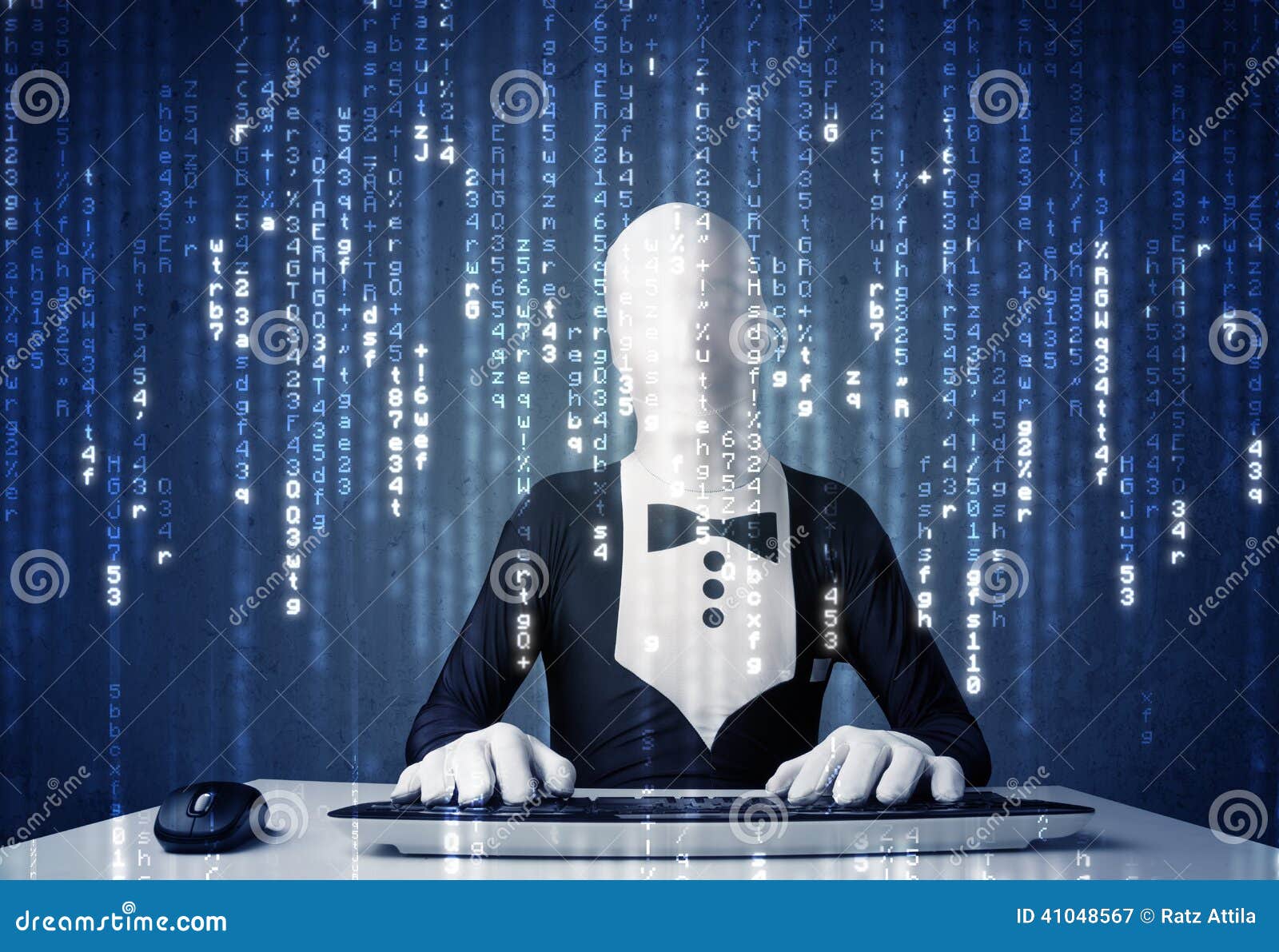 Hacker In Body Mask Decoding Information From Futuristic Network ...