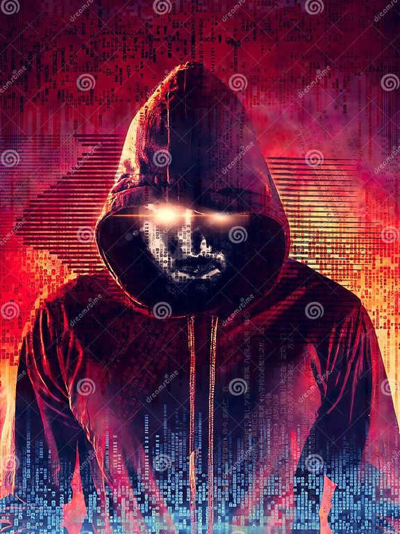 Hacker Boy with Hood, Power of Programming. Use of Artificial ...