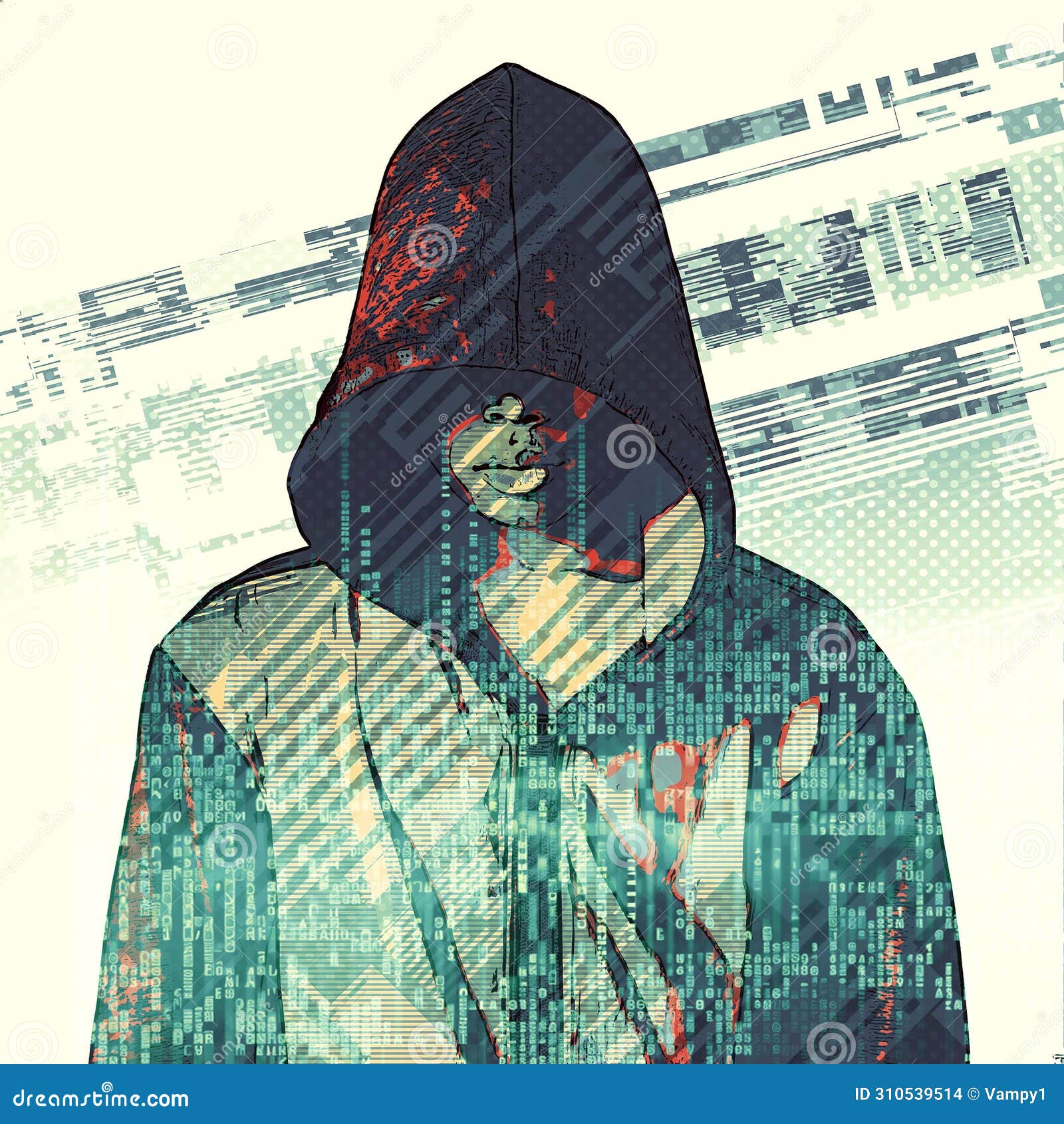 Hacker Boy with Hood, Power of Programming. Use of Artificial ...