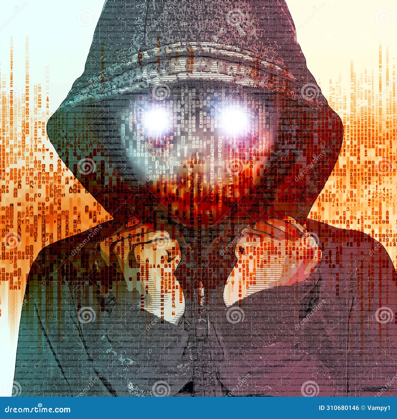 Hacker Boy with Hood, Power of Programming. Use of Artificial ...