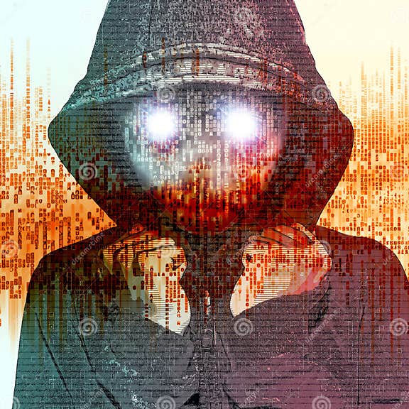 Hacker Boy with Hood, Power of Programming. Use of Artificial ...