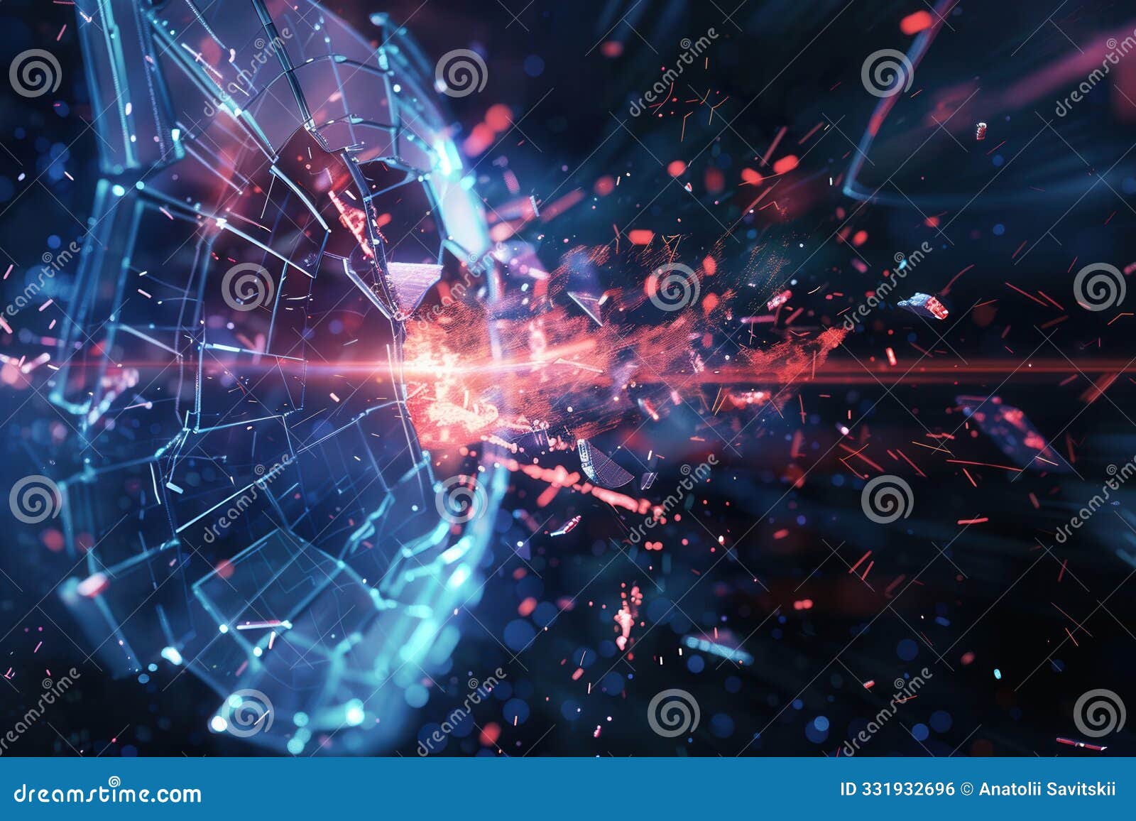 A Hacker Breaches a Digital Shield, Causing Fragmentation and Chaos As ...