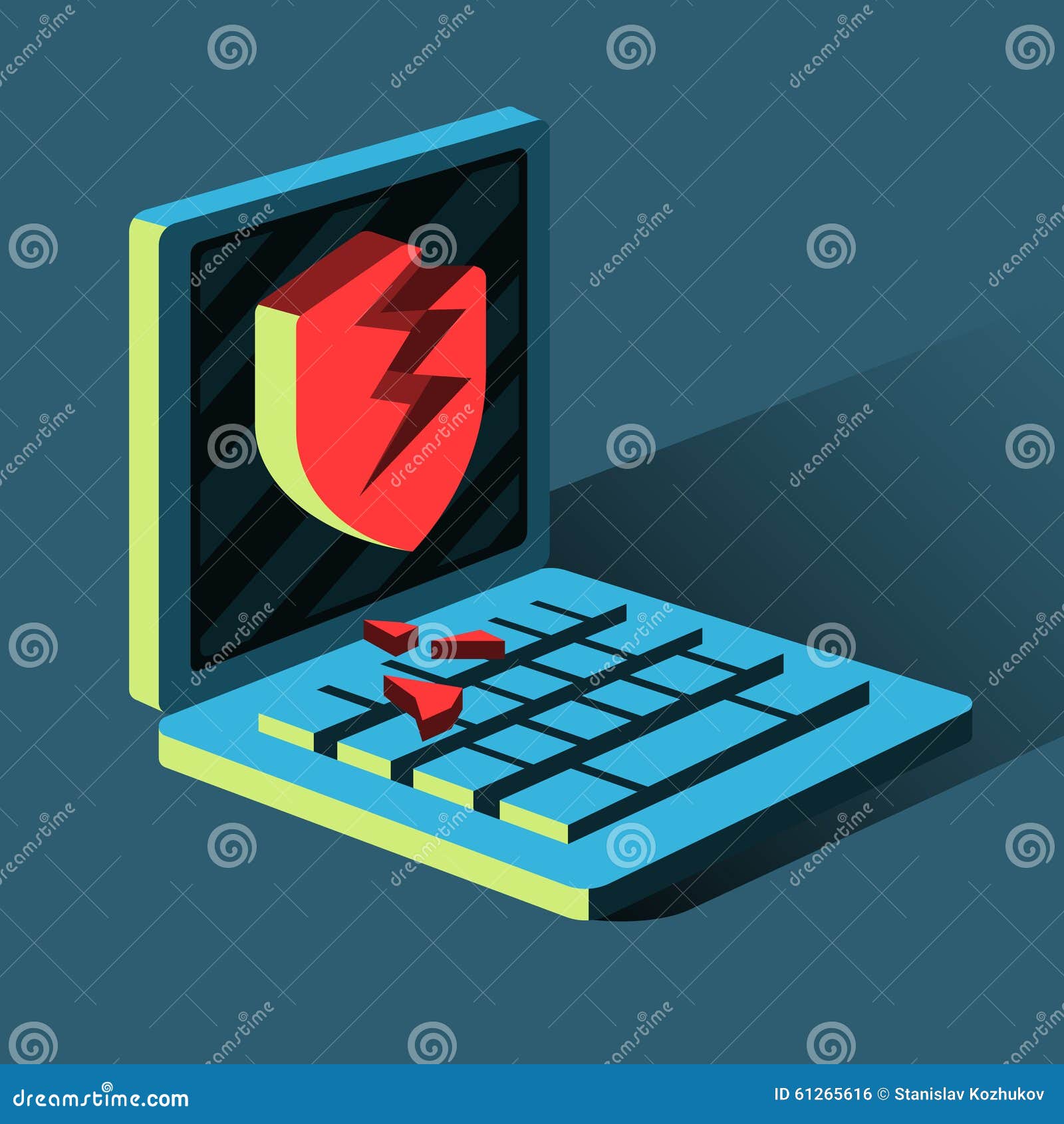Hacker Breaks into Computer Stock Vector - Illustration of hand ...