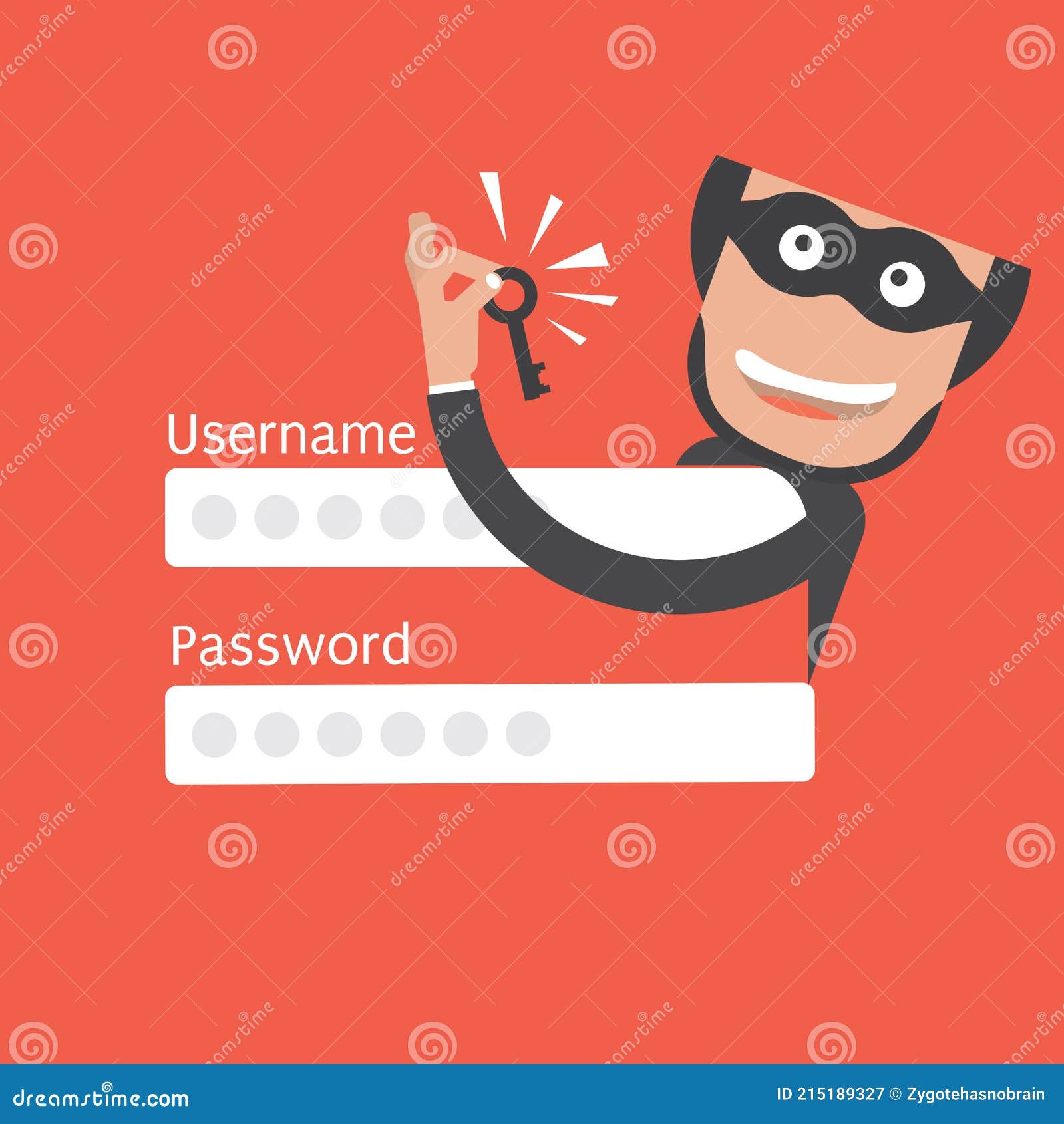 Hacker Breaks into Data Theft Vector Stock Vector - Illustration of ...