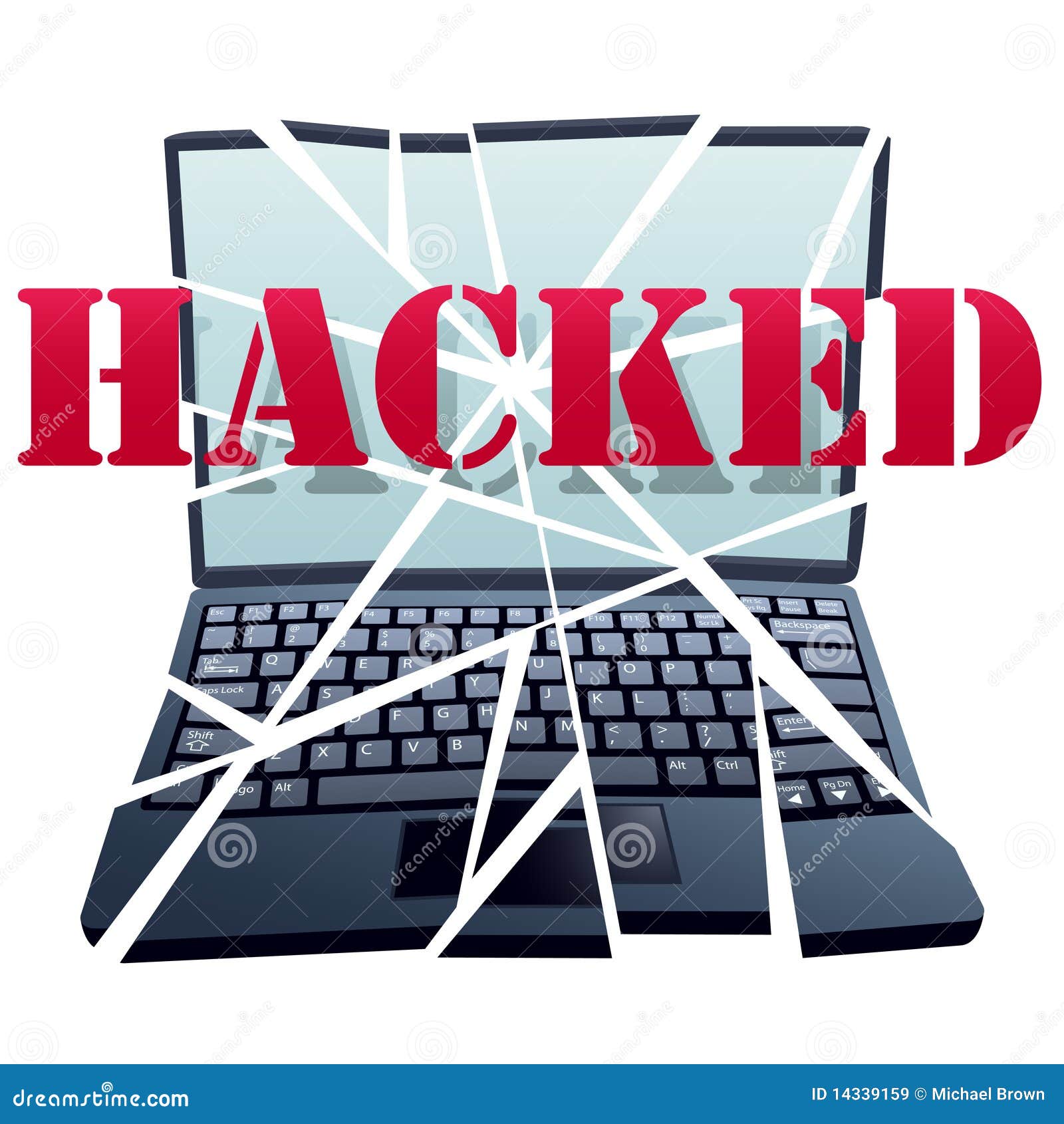 Hacker Breaks Security Crash Computer Pieces Stock Vector ...