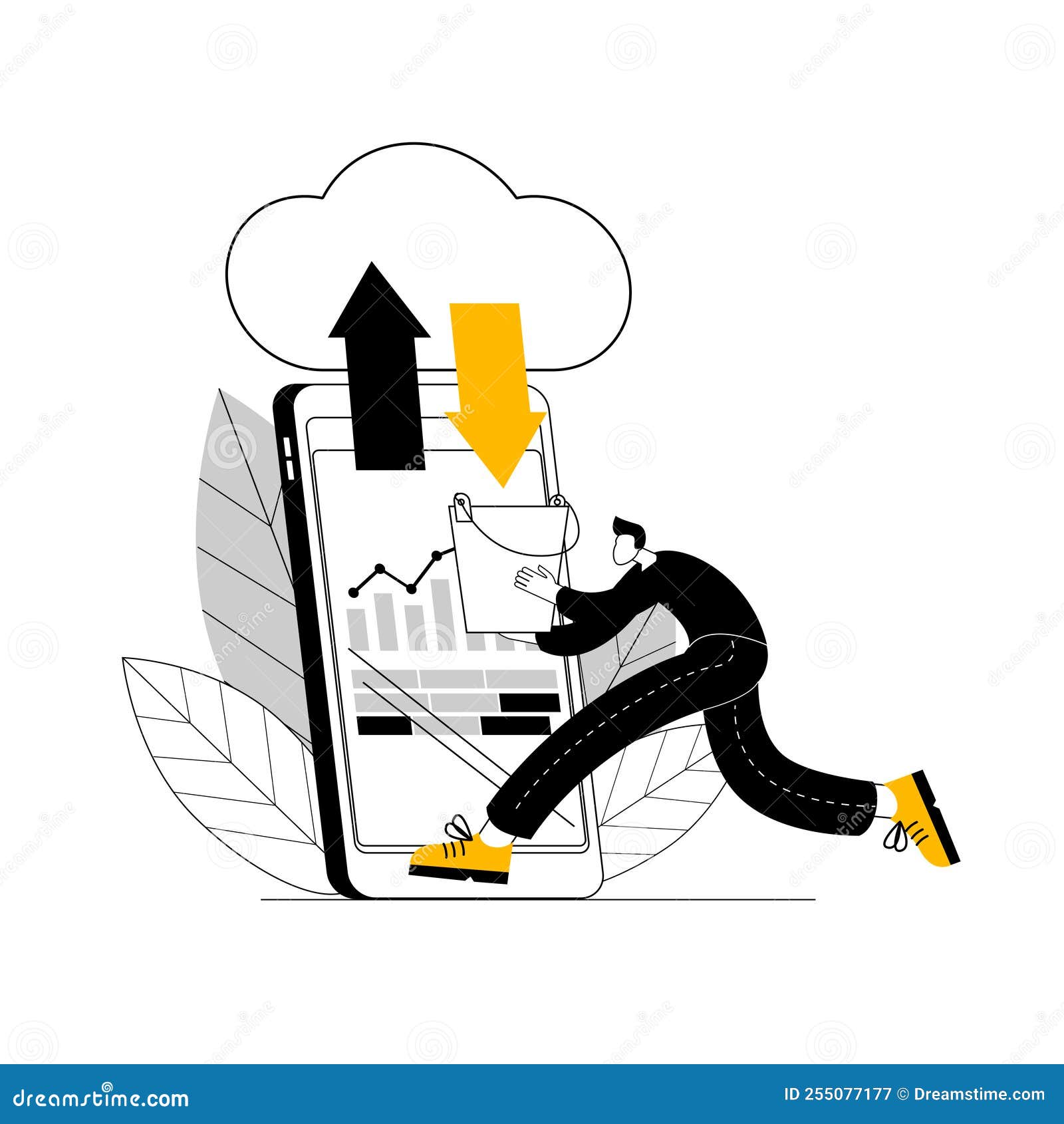 A Hacker with a Bucket Collects Data when Downloading and Exchanging ...