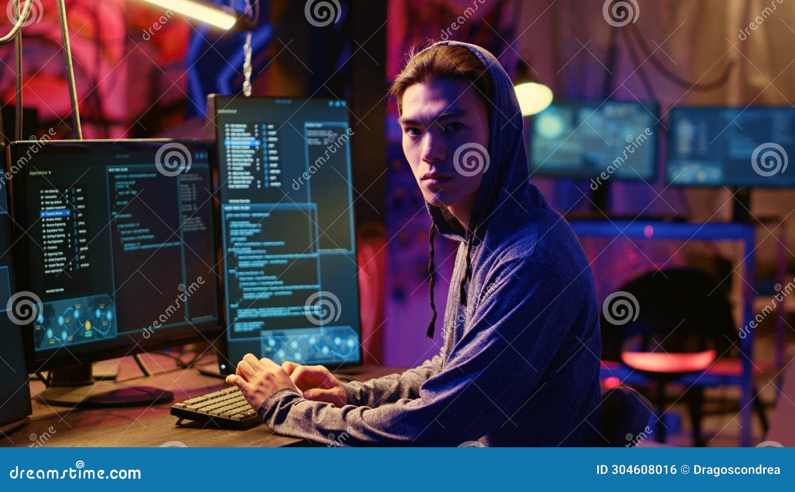 Hacker Building Spyware Software Stock Photo - Image of internet ...