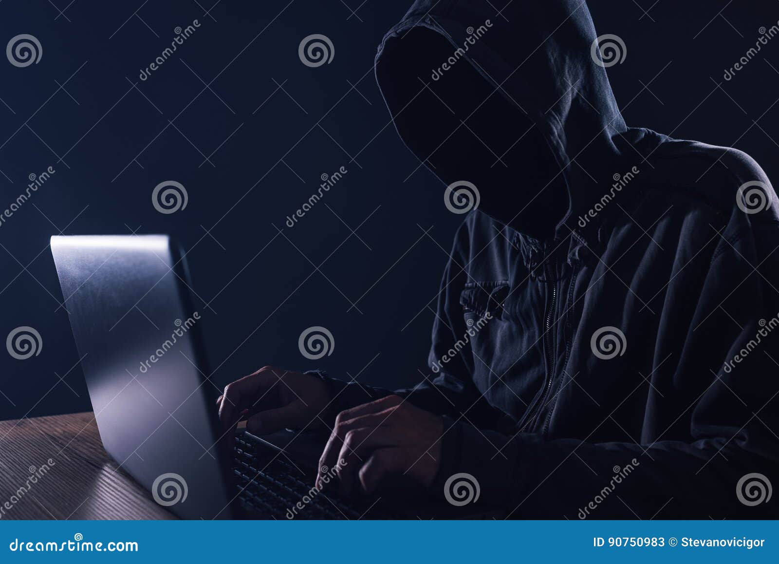 Hacker Bypassing Hardware Firewall on Laptop Computer Stock Image ...