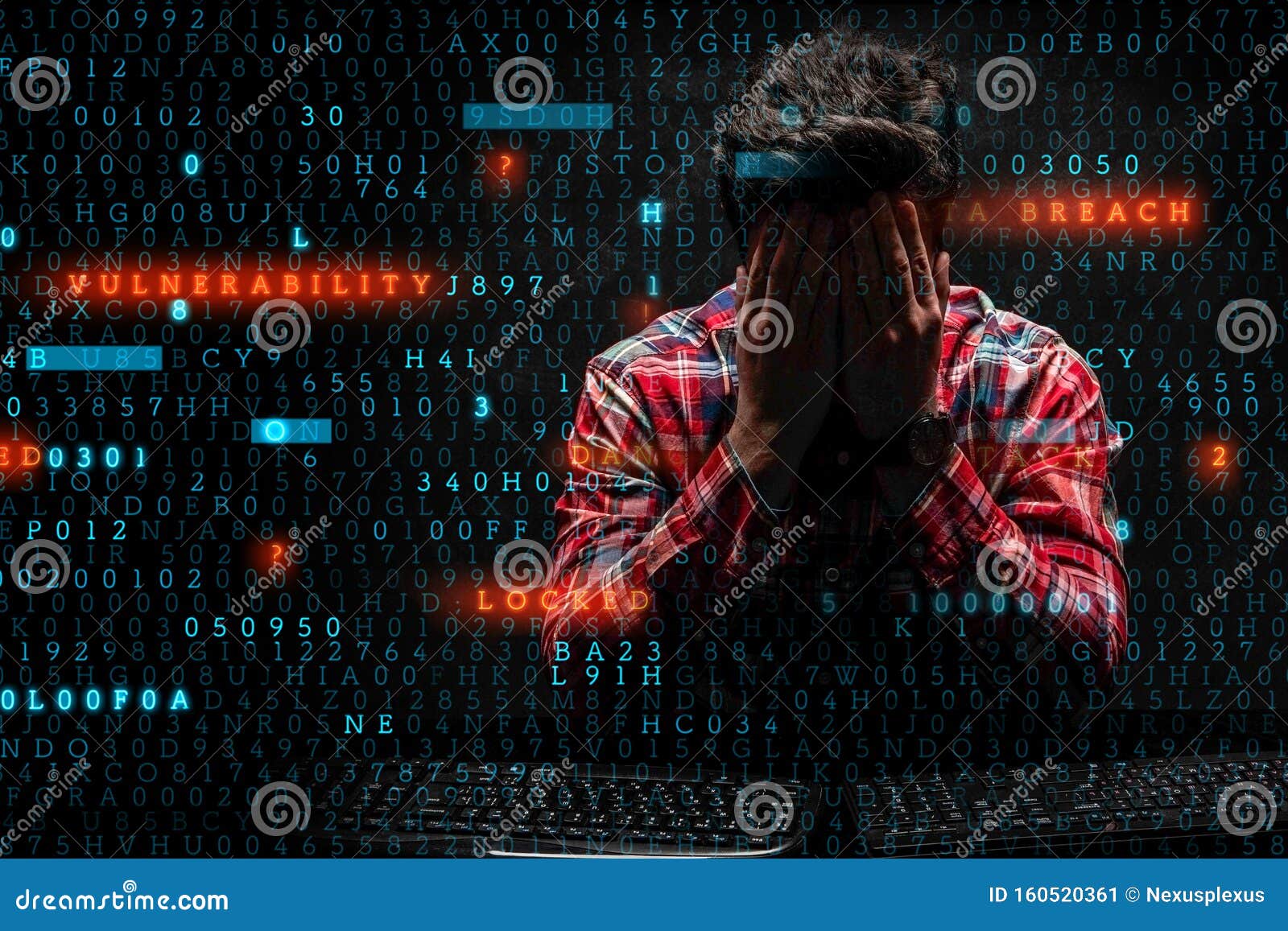 Hacker in Casual Clothes Dark Theme Stock Image - Image of criminal ...