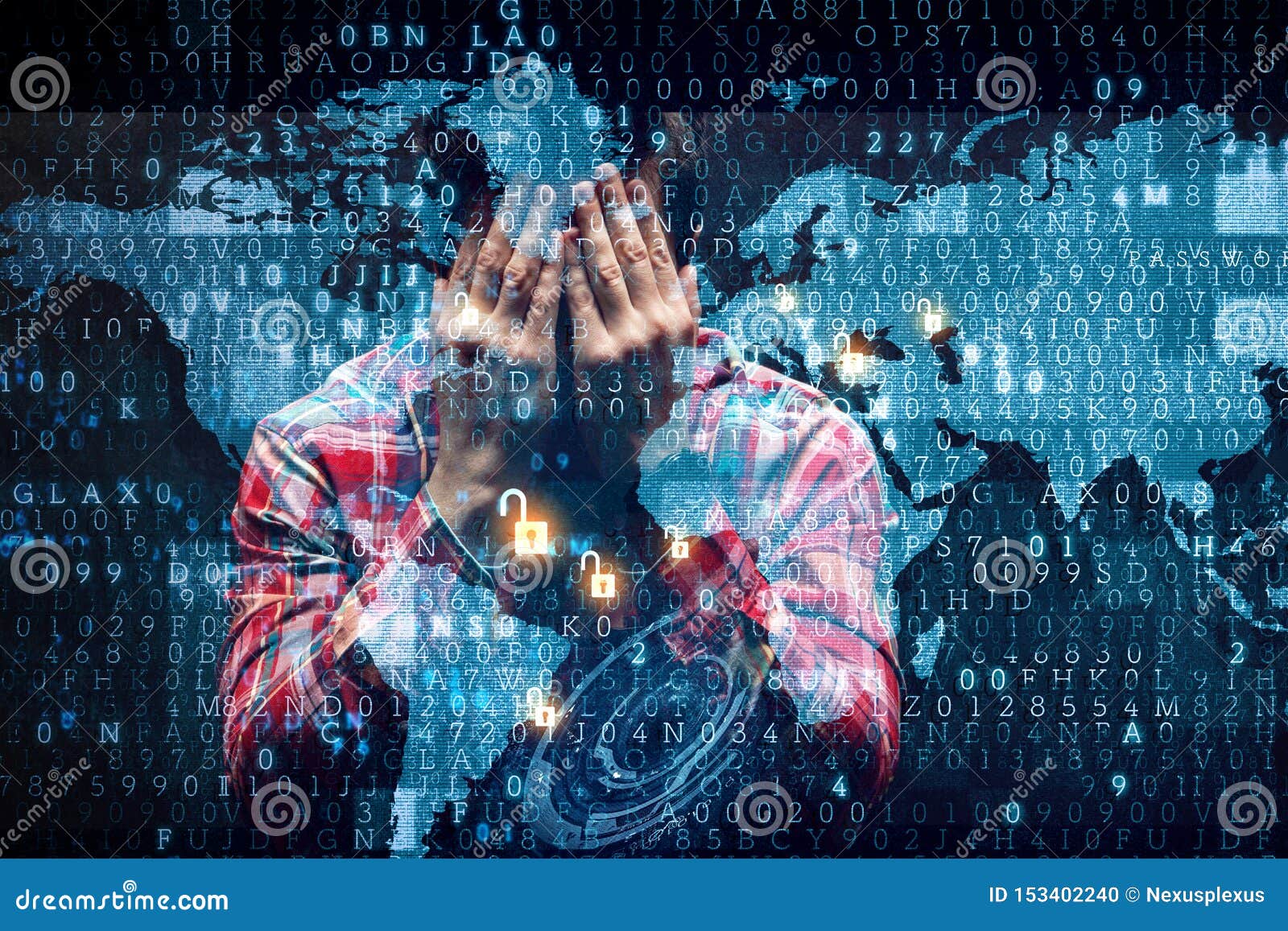Hacker in Casual Clothes Dark Theme Stock Photo - Image of money, virus ...