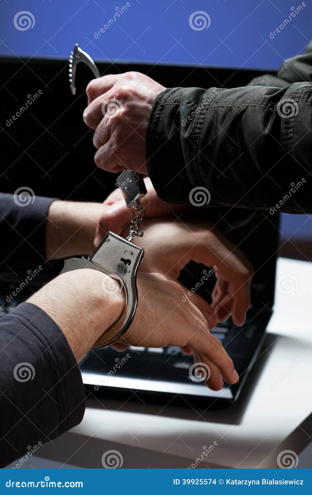 Hacker caught by police stock photo. Image of technology - 39925574