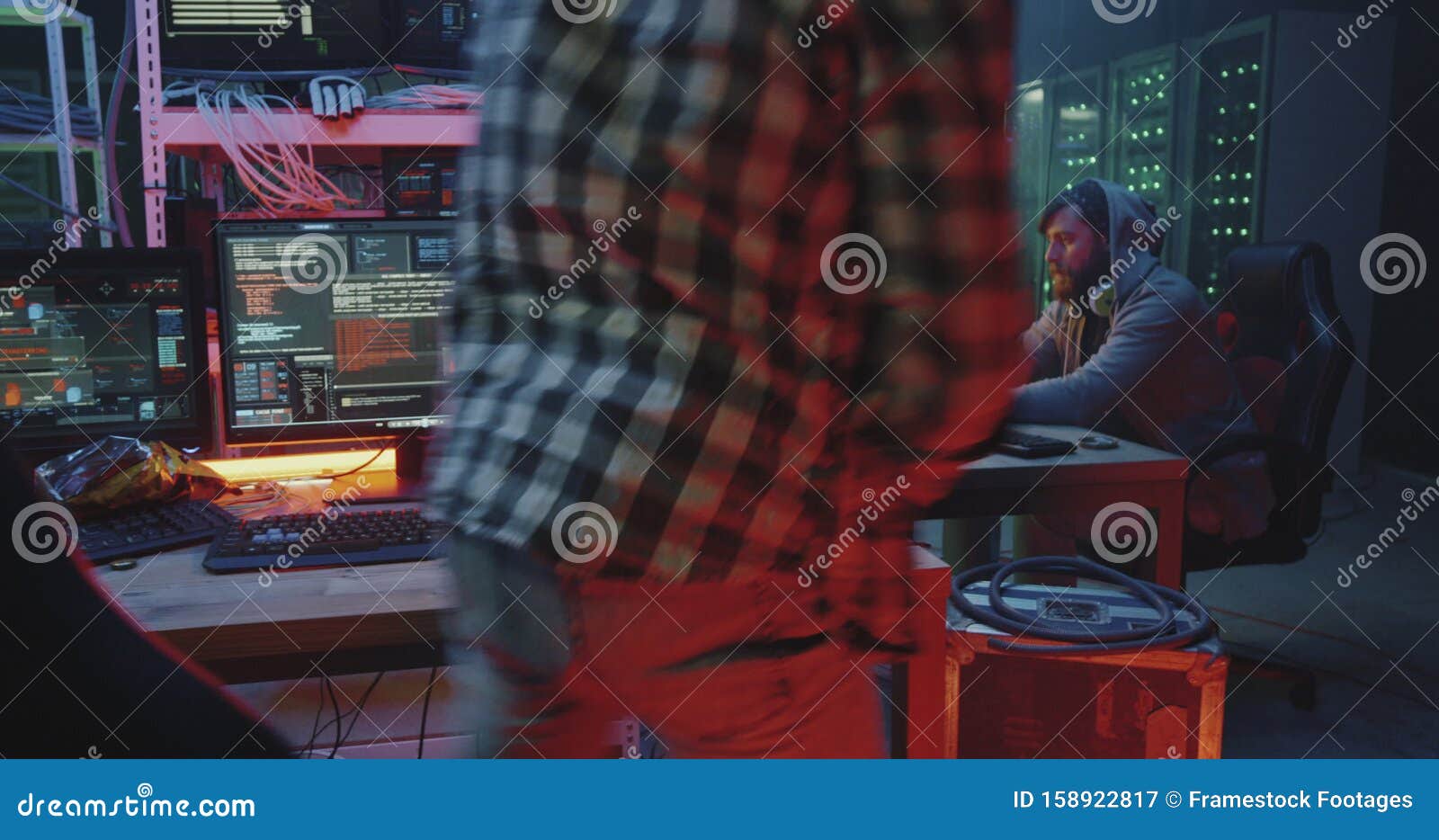 Hacker Celebrating Success with Friend Stock Video - Video of internet ...