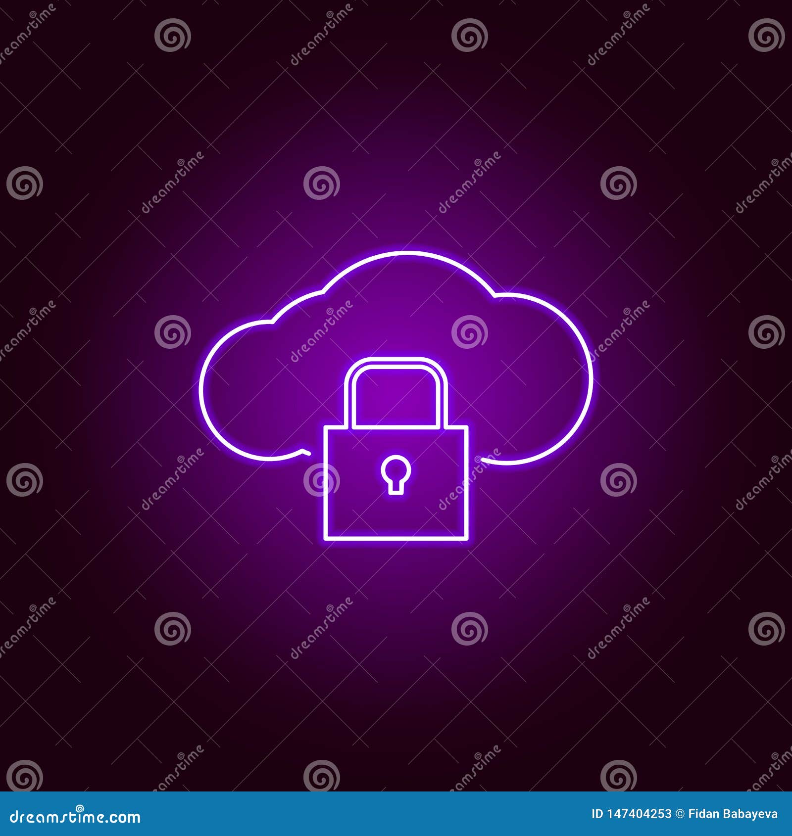 Hacker, Cloud Icon In Neon Style. Can Be Used For Web, Logo, Mobile App ...