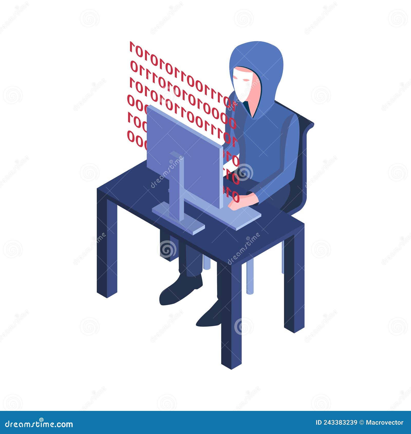 Hacker Code Isometric Composition Stock Vector - Illustration of ...