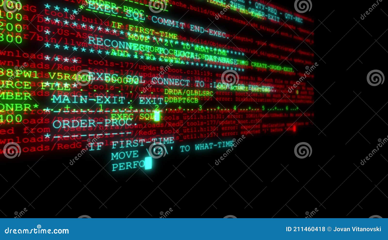 Hacker Code Running Down a Computer Screen Terminal Stock Footage - Video of cyberspace, nerd ...