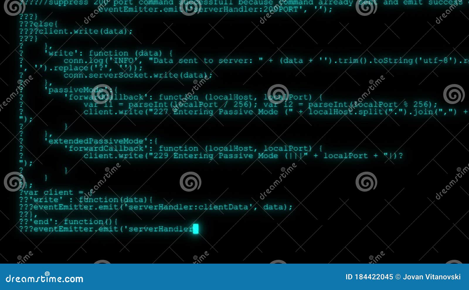 Hacker code running stock video. Video of online, language - 184422045