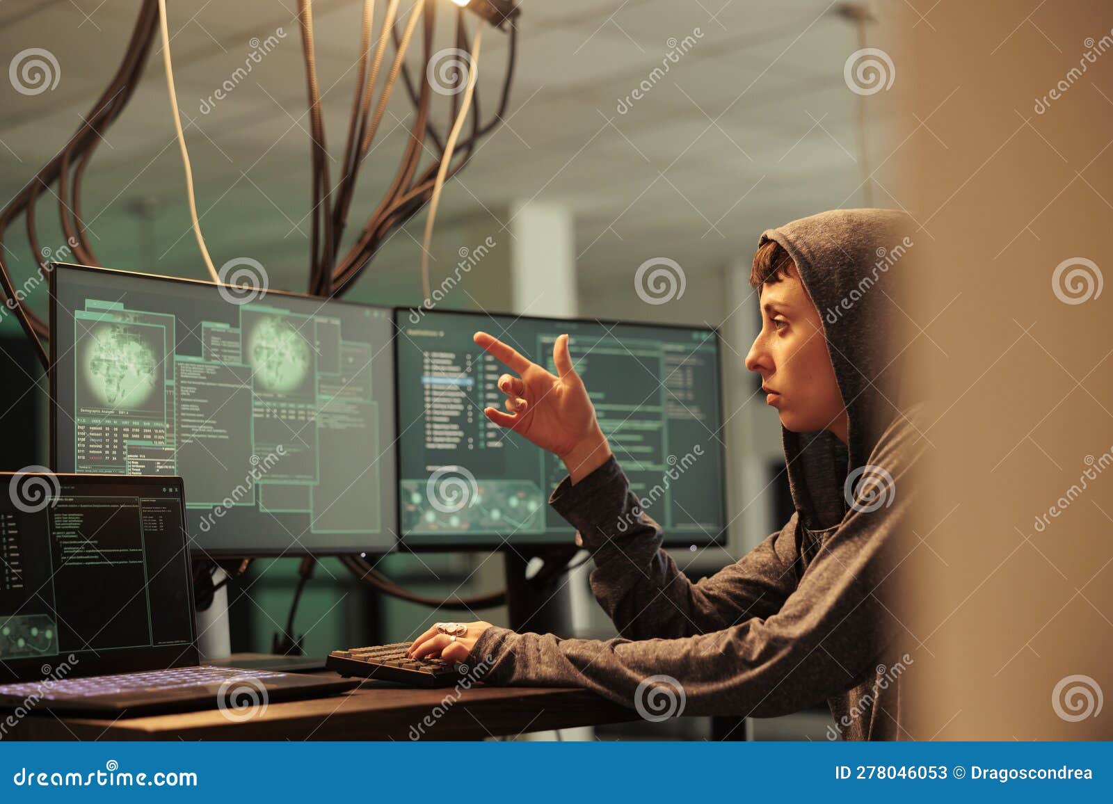 Hacker Coding Computer Virus Writing Password Cracking Script Stock Image Image Of Malware