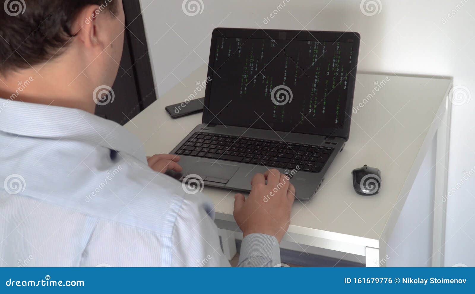 Hacker Coding Interrupted by a Code Rain Stock Footage - Video of code ...