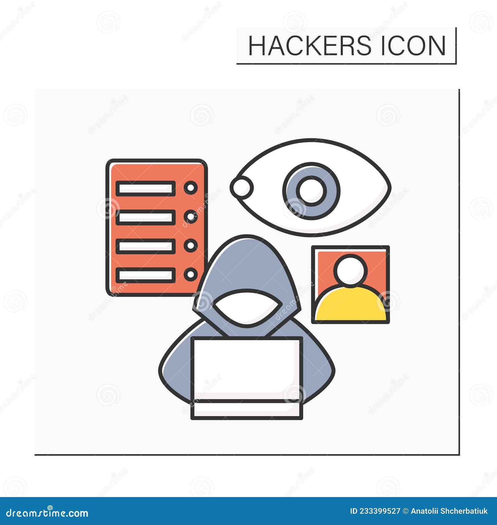 Hacker color icon stock vector. Illustration of private - 233399527