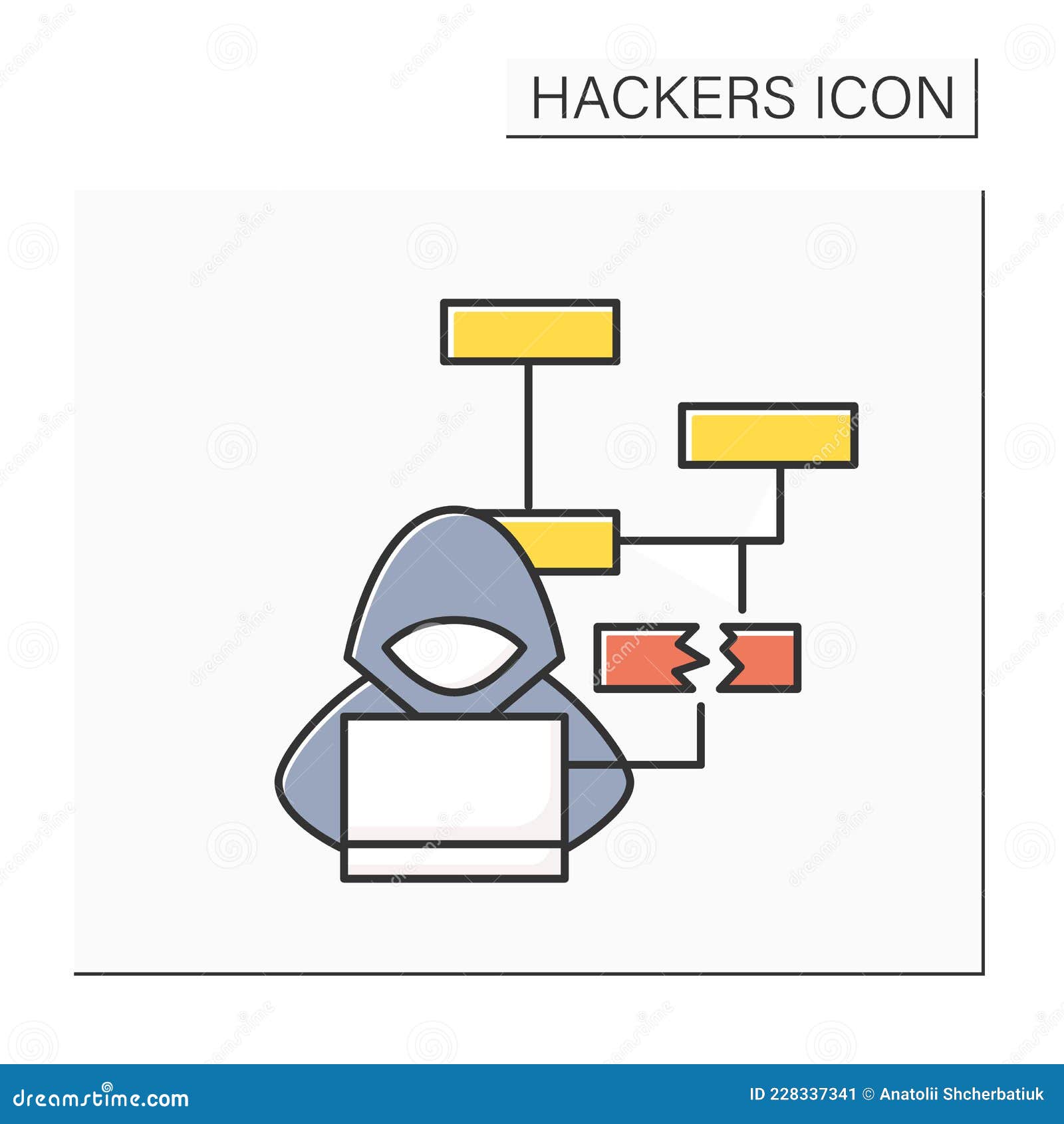 Hacker color icon stock vector. Illustration of website - 228337341
