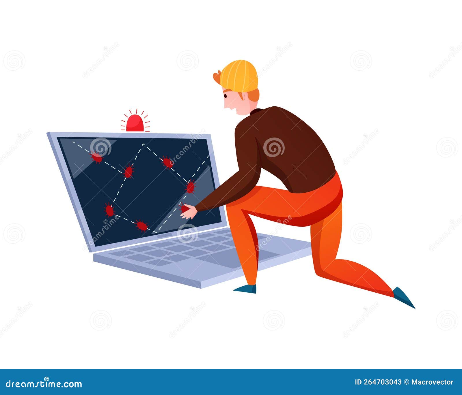 Hacker Perimeter Break Composition Stock Illustration - Illustration of ...