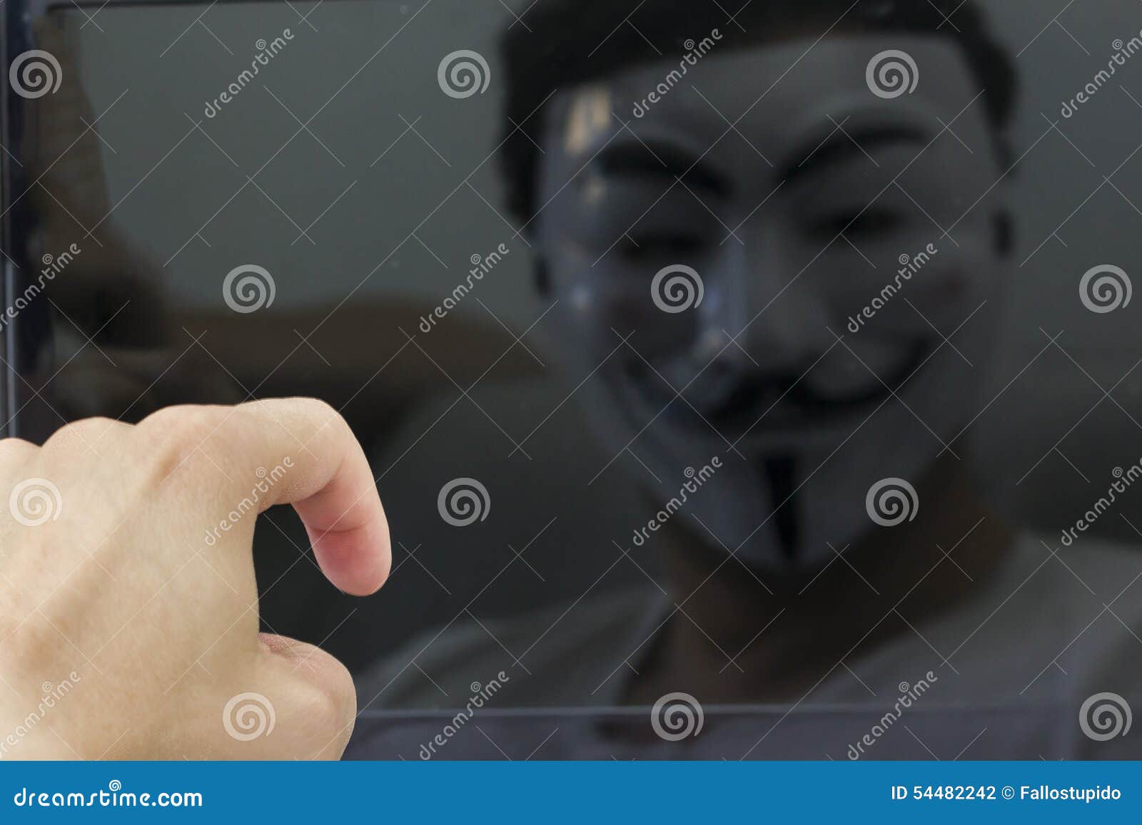 Hacker with Computer Monitor Editorial Photography - Image of ...