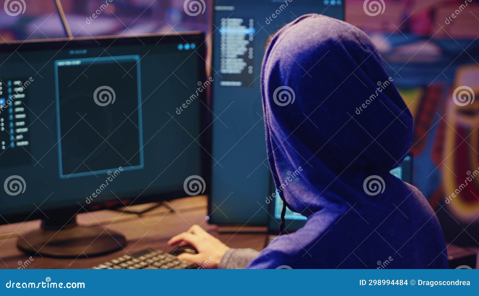 Hacker at Computer Running Spyware Stock Footage - Video of internet ...