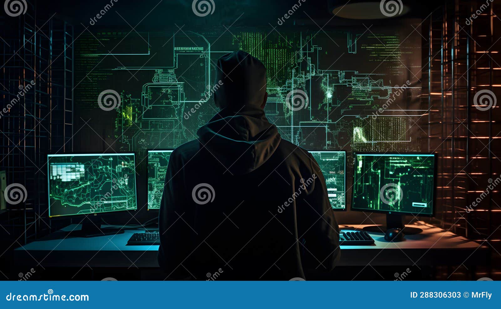 Hacker at the Computer Screens, Hacking, Dark Web, it Stock ...