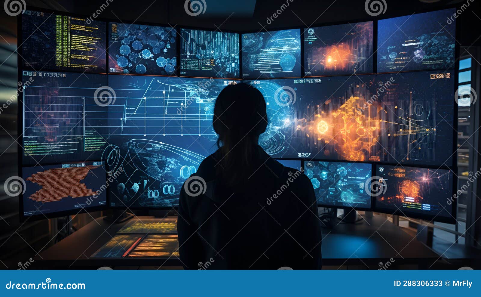 Screens Of Hacker Code Programming Process. Animation. Concept Of Digital Security And ...