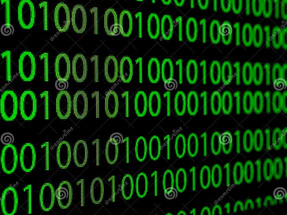 Hacker Concept Computer Binary Codes Green Text on Black Background Stock Illustration ...