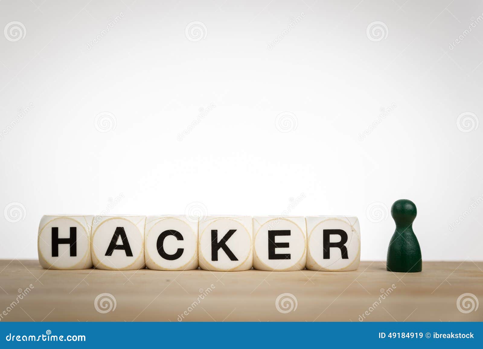 Hacker Concept with Toy Dice and Pawns Stock Image - Image of password ...