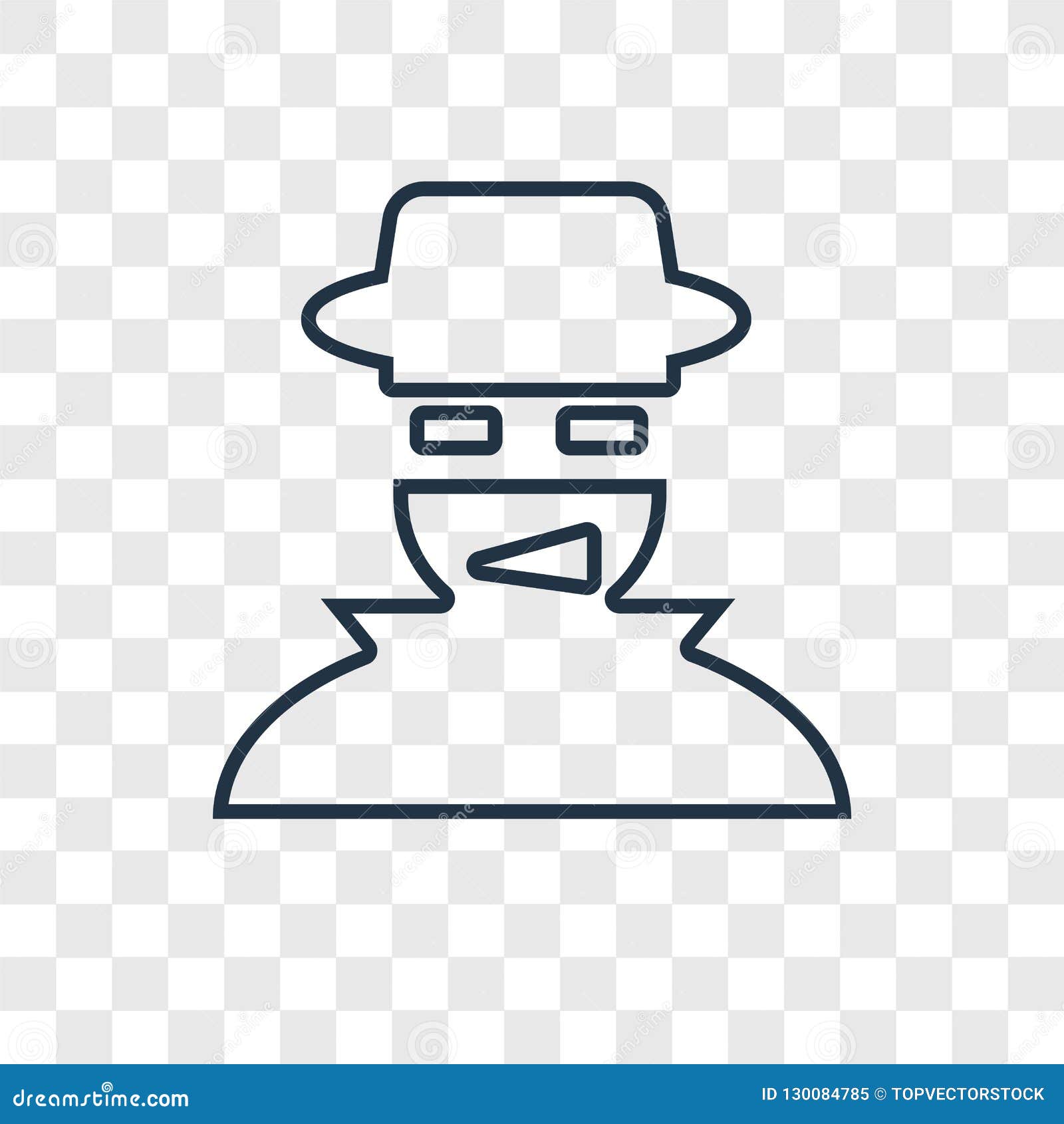 Hacker Concept Vector Linear Icon Isolated on Transparent Background ...