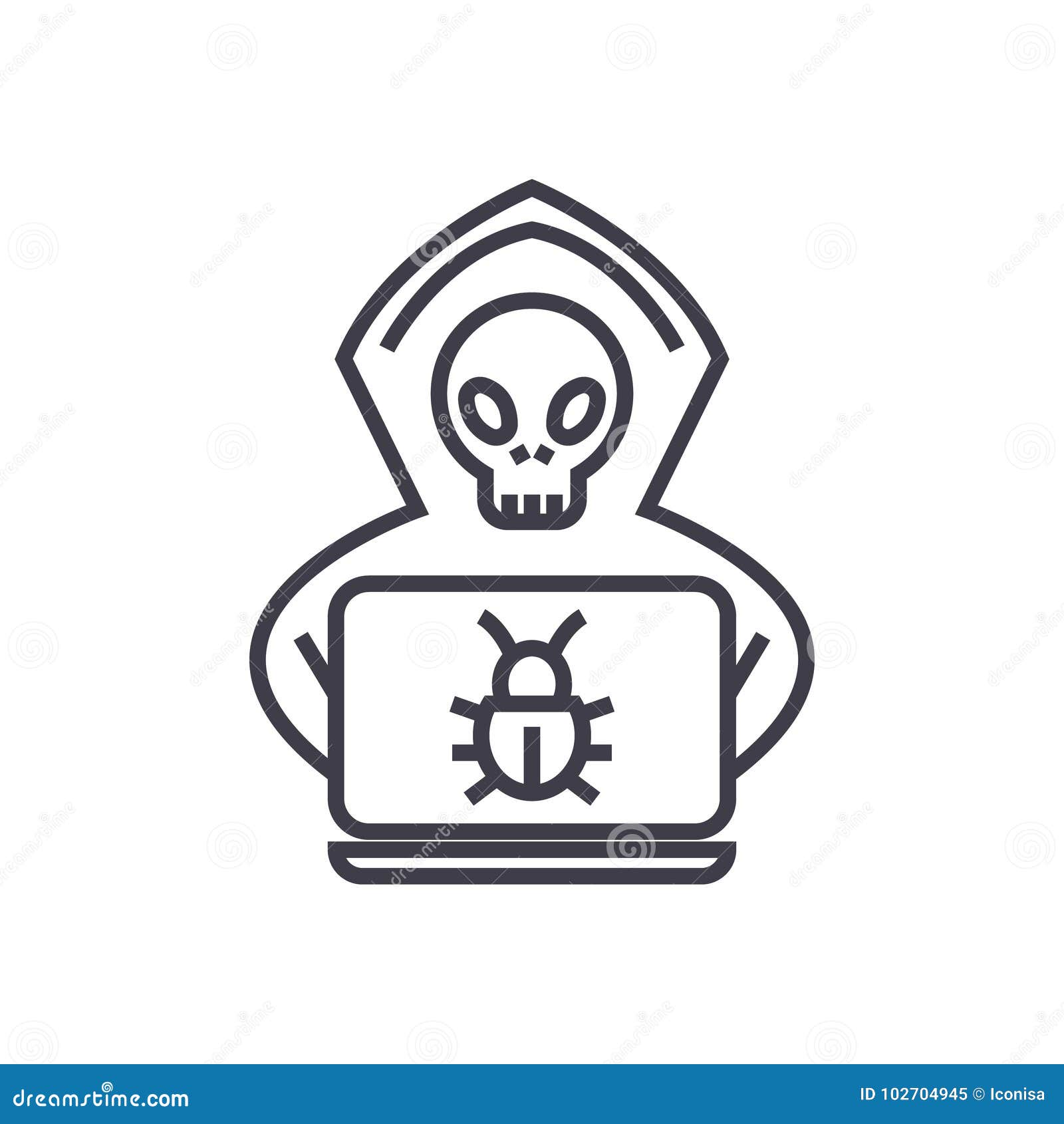 Hacker Concept Vector Thin Line Icon, Symbol, Sign, Illustration on ... Hacker Concept Vector Thin Line Icon, Symbol, Sign, Illustration on ...