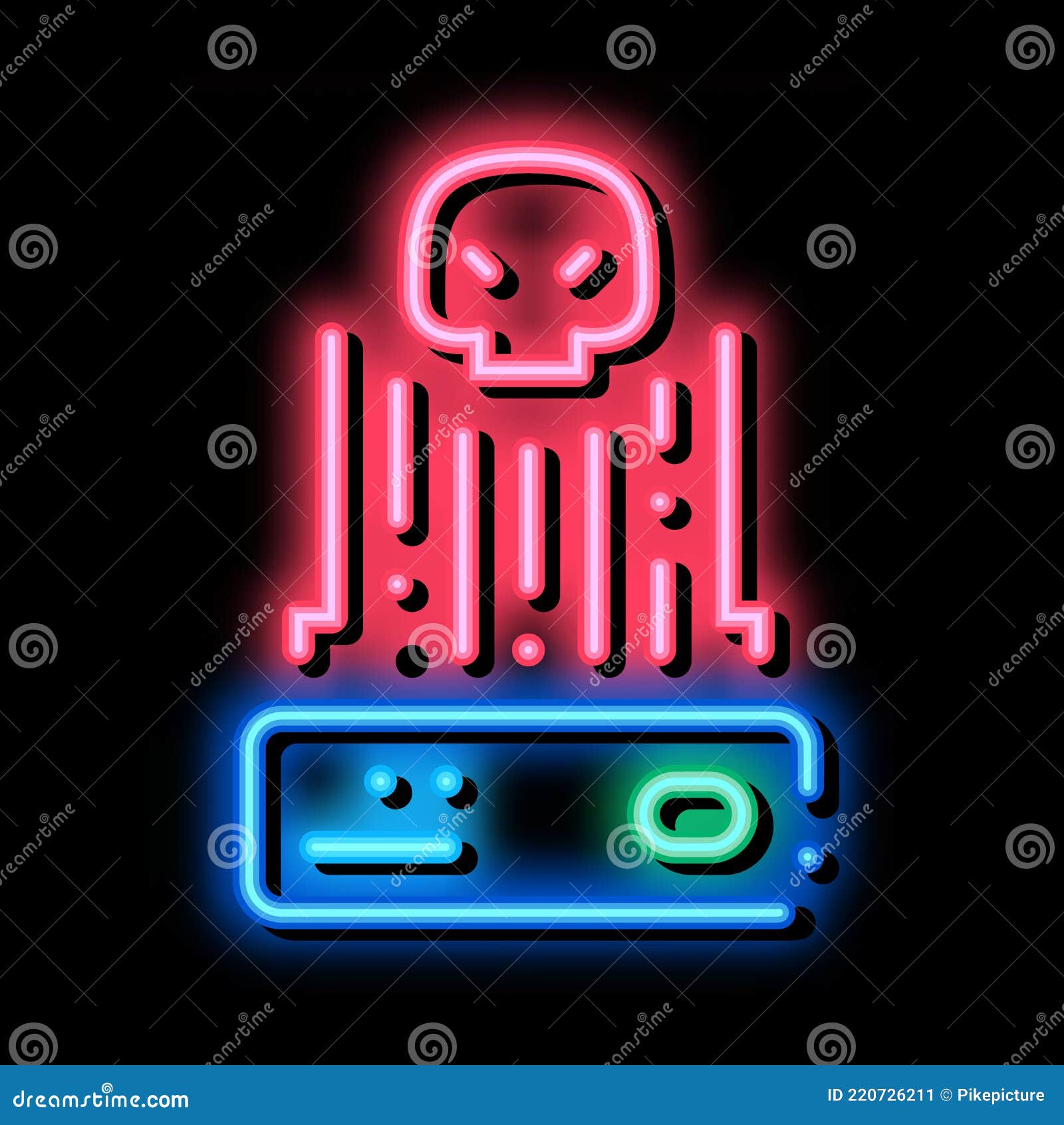 Hacker Control Neon Glow Icon Illustration Stock Vector - Illustration ...