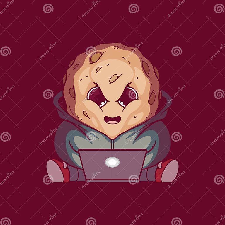Hacker Cookie on a Computer Vector Illustration. Stock Vector ...
