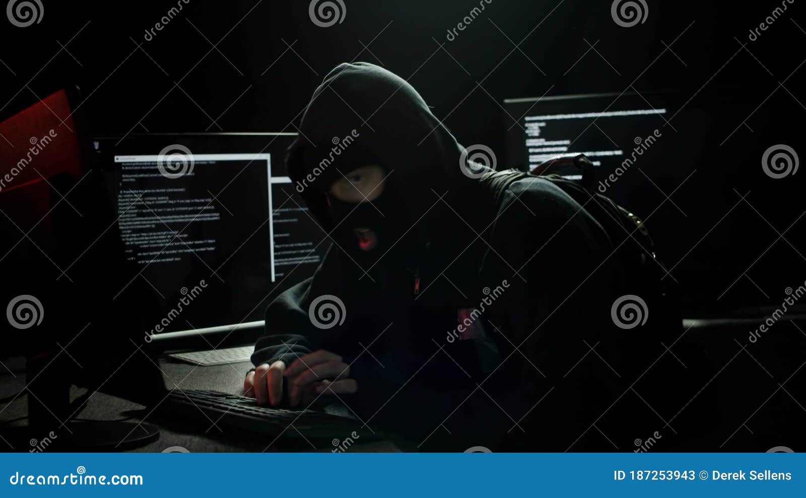Hacker Robber Stealing Data on a Computer Stock Video - Video of media ...
