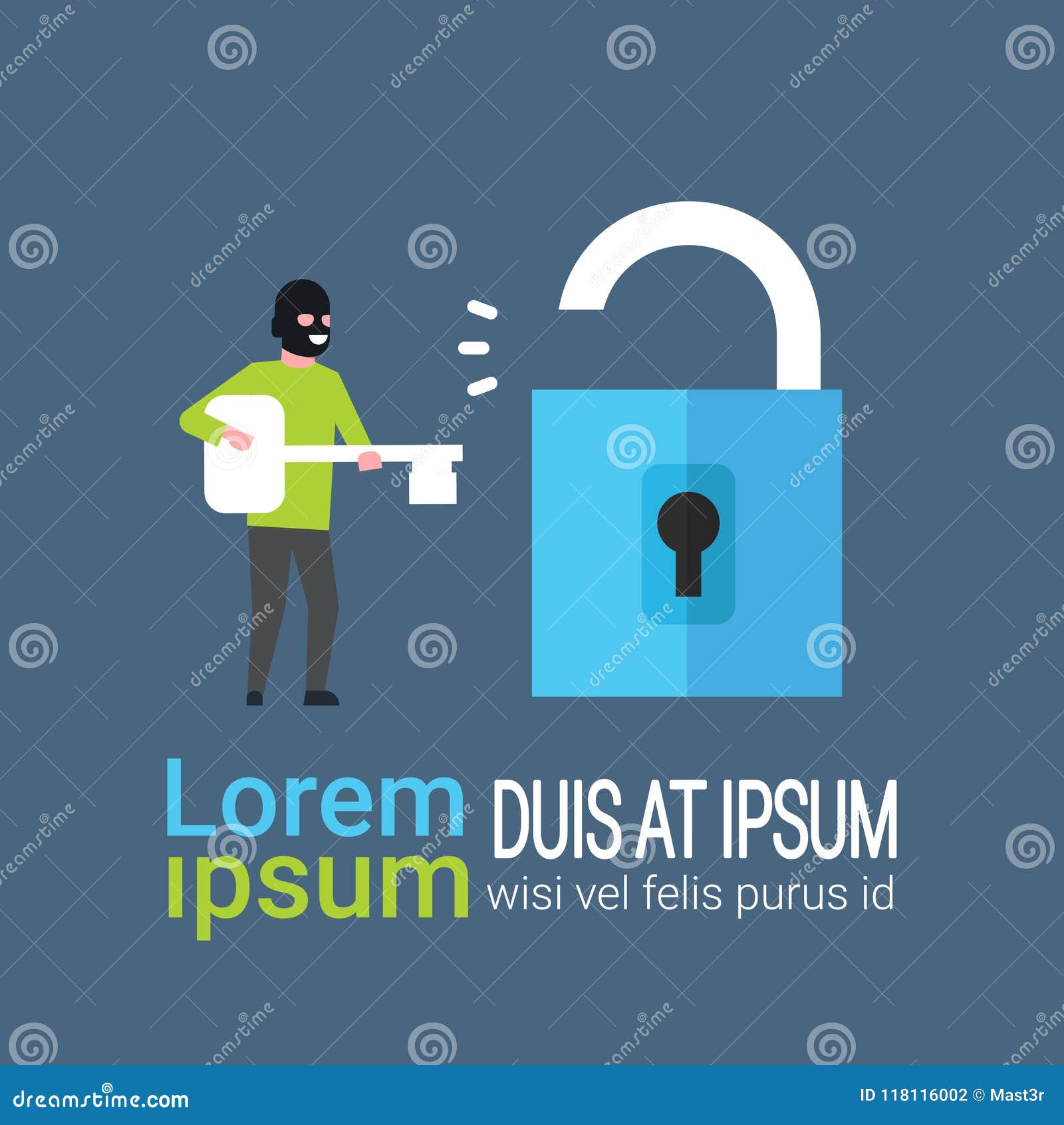 Hacker Crack Padlock Hold Key in Hands Hacking Private Database Cyber ...