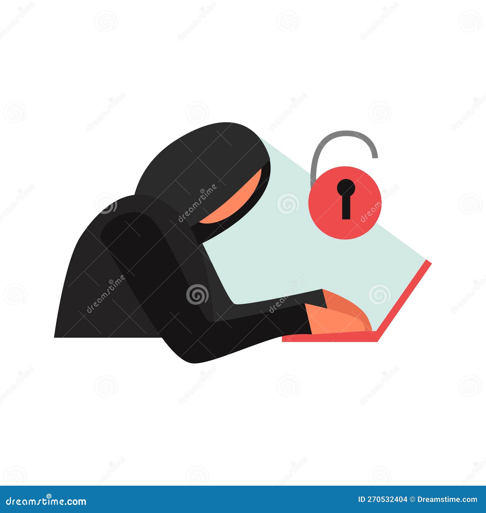 Hacker Cracking Lock Composition Stock Illustration - Illustration of ...