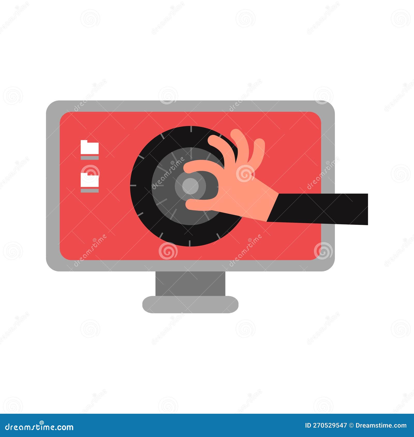 Hacker Cracking Safe Composition Stock Vector - Illustration of ...