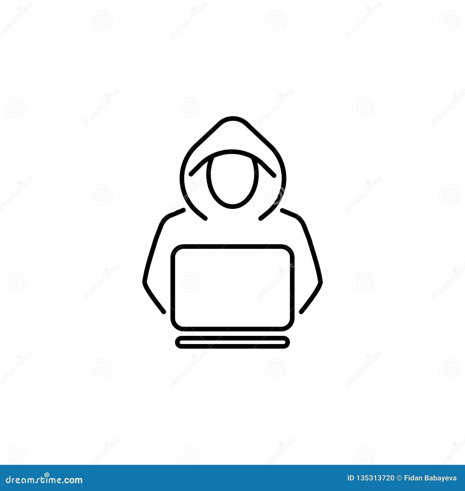 Hacker, Criminal Icon In Neon Style. Can Be Used For Web, Logo, Mobile ...