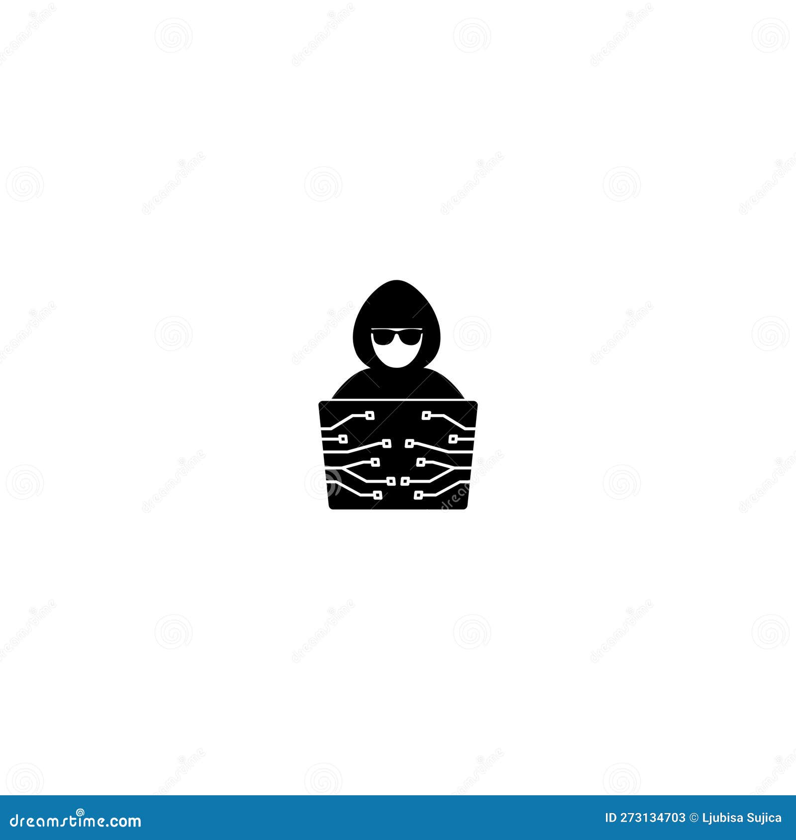 Hacker, Criminal Icon In Neon Style. Can Be Used For Web, Logo, Mobile ...