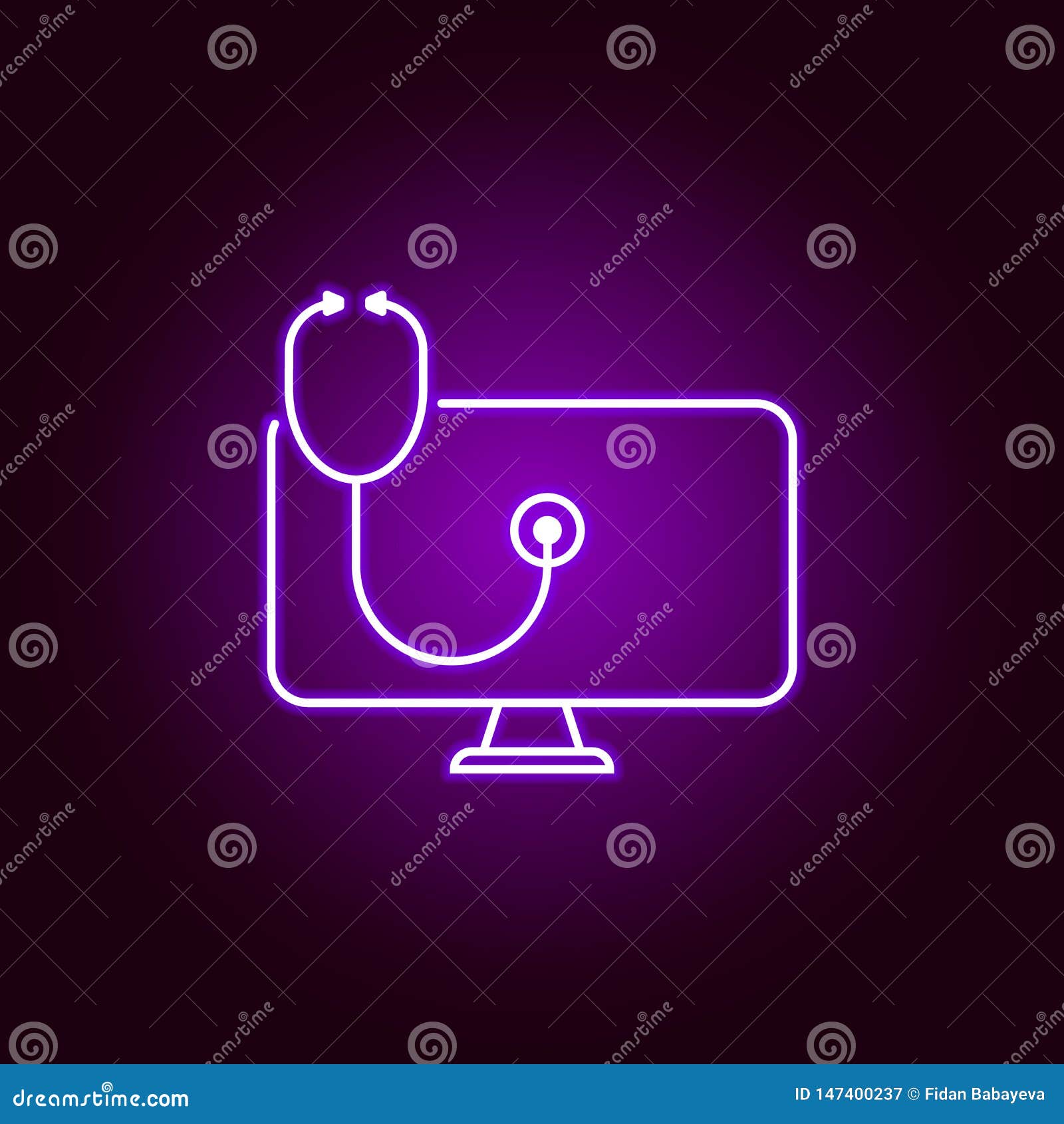 Hacker, Curing Computer Virus Icon in Neon Style. Can Be Used for Web ...