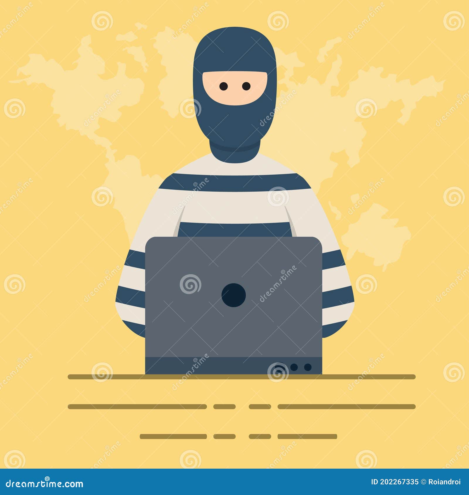 Hacker and Cyber Attack Vector Flat Icon Stock Vector - Illustration of ...